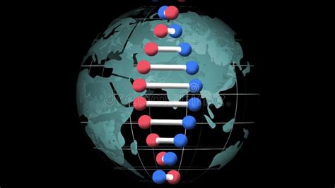 Animation Of Dna Strand Spinning Over Globe On Black Background Stock Video Video Of Digital