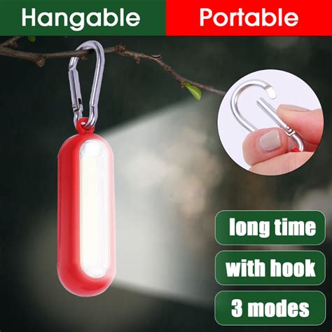 Portable Mini COB LED Keychain Pocket Flashlight 3 Modes LED Flashliaht Battery Powered Outdoor