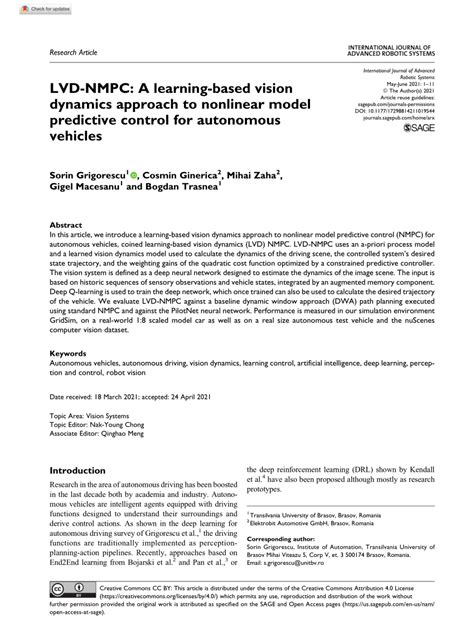 Pdf Lvd Nmpc A Learning Based Vision Dynamics Approach To Nonlinear