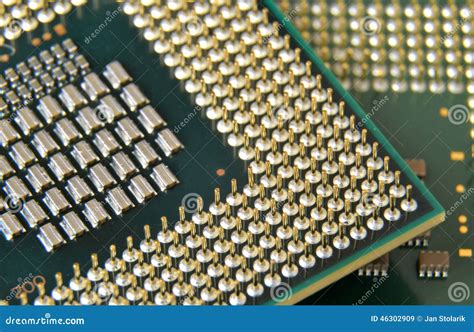 Macro Detail Of Central Processor Unit Stock Image Image Of Computer Closeup 46302909