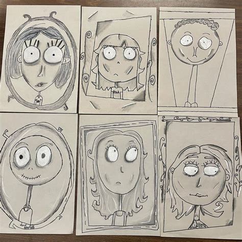 Tara Marsden On Instagram 4th Graders Drew Tim Burton Inspired Characters And They Look