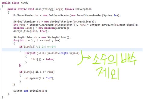 [코드 분석] 백준1929 에라토스테네스의 체 arrayindexoutofbounds