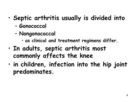 Septic Arthritis And Management Protocol Ppt
