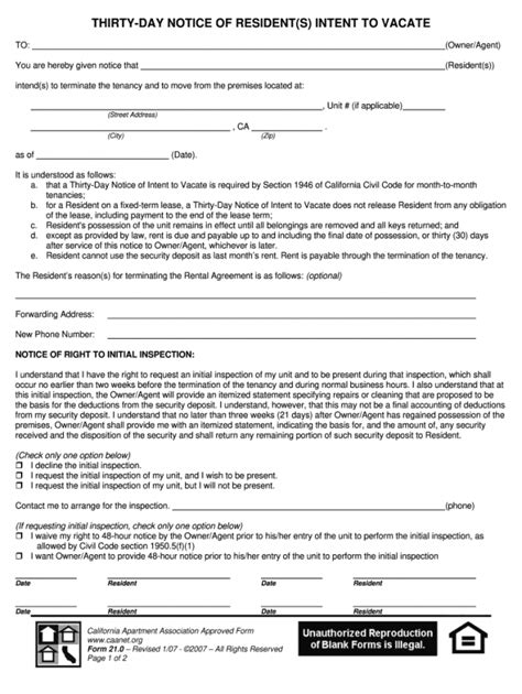 Best 30 Day Notice To Vacate Letter Template Doc Tacitproject