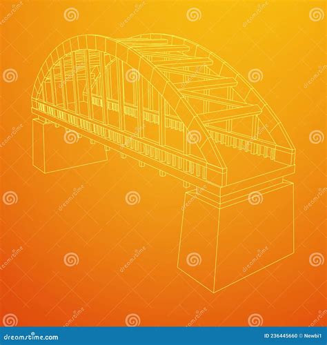 Bridge Connection Structure Wireframe Low Poly Mesh Stock Vector Illustration Of Exterior