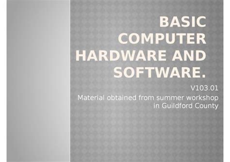 Computer Powerpoint Template 70923 | Basic Computer Hardware And Software