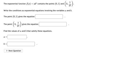 Solved The Exponential Function Fxabx Contains The Points