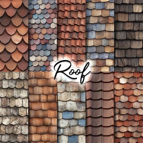 Roof Seamless Pattern Digital Seamless Pattern Tiles Roof 3d Roof