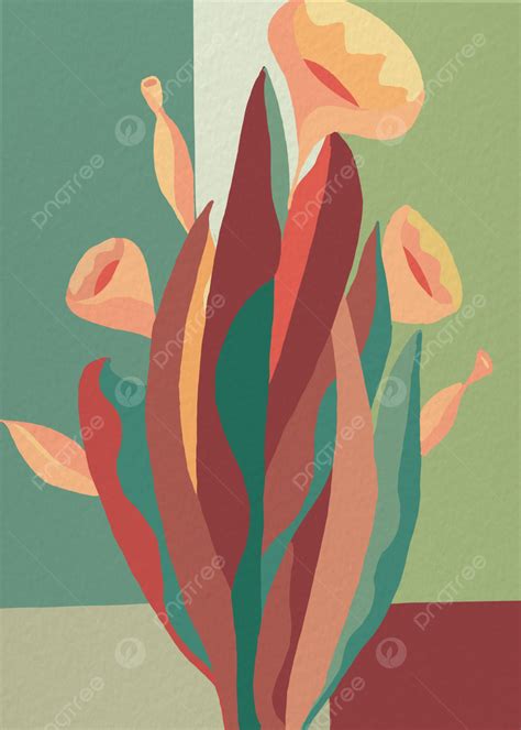 Abstract Geometric Floral Plant Creative Graph Background Flowers