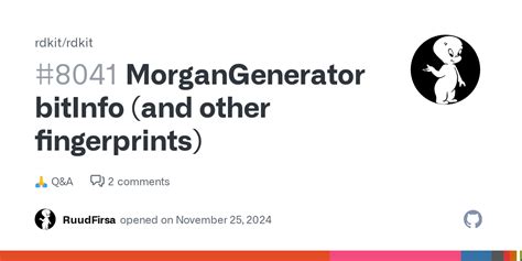 Morgangenerator Bitinfo And Other Fingerprints · Rdkit Rdkit
