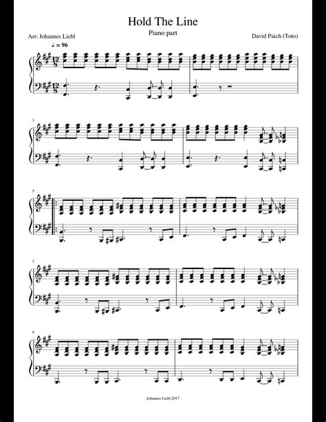 Hold The Line Sheet Music For Piano Download Free In Pdf Or Midi