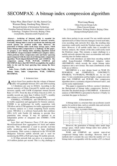 Pdf Secompax A Bitmap Index Compression Algorithm