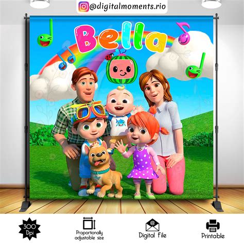 Cocomelon 8x8 Custom Backdrop Digital File Only Digital Moments Rio