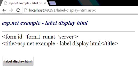 How To Display Html Tags In A Label In Asp Net