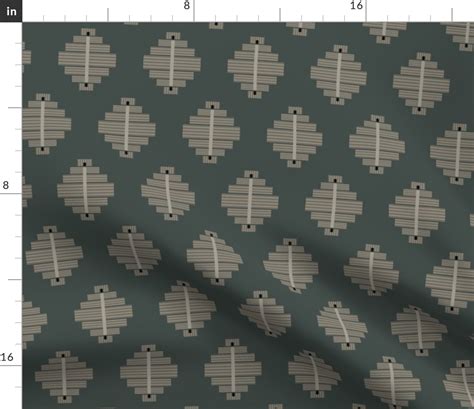 Geomeric Temples Pattern Fabric Spoonflower