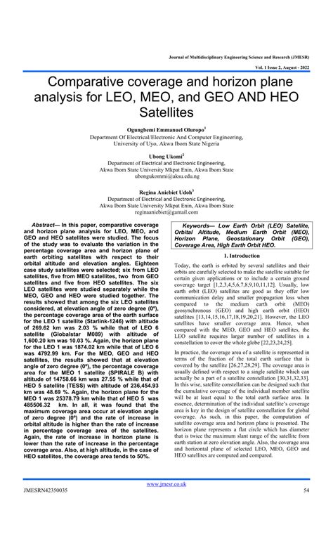 Pdf Comparative Coverage And Horizon Plane Analysis For Leo Meo And Geo And Heo Satellites