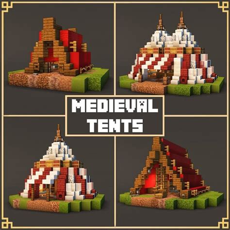 Medieval Tents 2025 Minecraft Tasarımları Minecraft Evleri Minecraft
