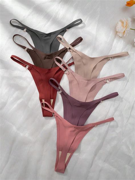 7pack Solid Simple Thong Shein Usa