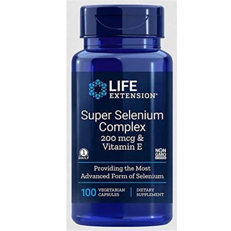 Life Extension Super Selenium Complex Capsules 200 Mcg 100 Count Evita