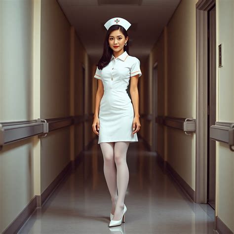 Female Oriental Nurse In White 1960s Nurse Uniform By Foxnews1950 On