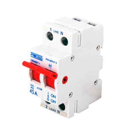 45a 1 Pole Neutral Isolator Proteus Switchgear