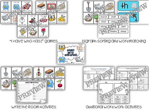Digraph Activity Packet Language Art Activities Digraphs Activities Elementary Language Arts