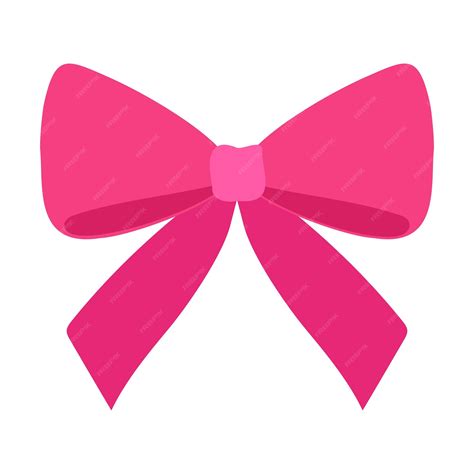 Premium Vector Pink Ribbon Bow Isolated