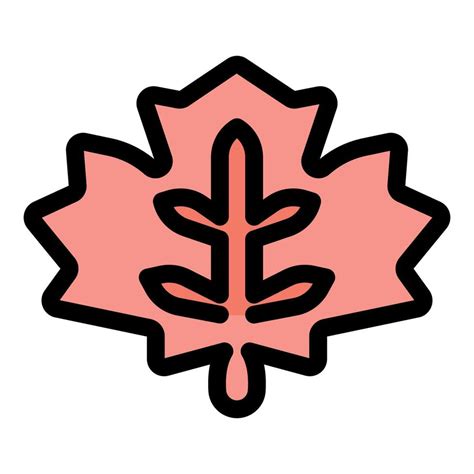Stylized Pink Maple Leaf With Bold Outline 55585628 Vector Art At Vecteezy