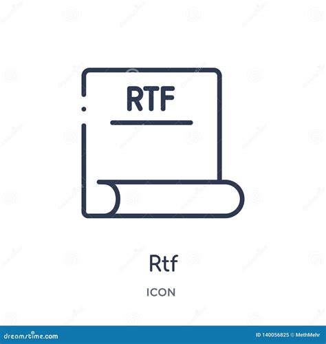 Linear Rtf Icon From File Type Outline Collection Thin Line Rtf Vector Isolated On White