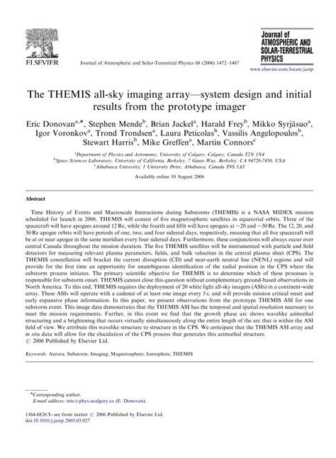Pdf The Themis All Sky Imaging Array—system Design And Initial Results From The Prototype Imager