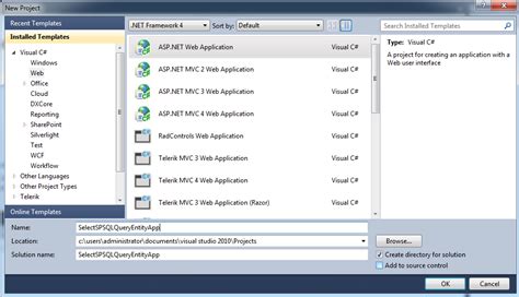 Select Stored Proc With Raw SQL Query Via EDF Framework MVC Corporation