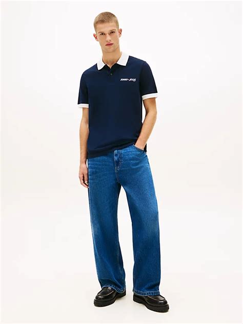 Regular Fit Piqué Polo Met Geborduurd Logo Blauw Tommy Hilfiger