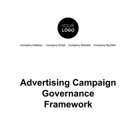 Advertising Campaign Governance Framework Template Edit Online
