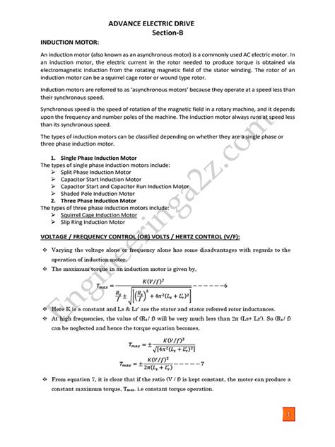 Aed Notes Section B Pdf Electric Motor Power Inverter