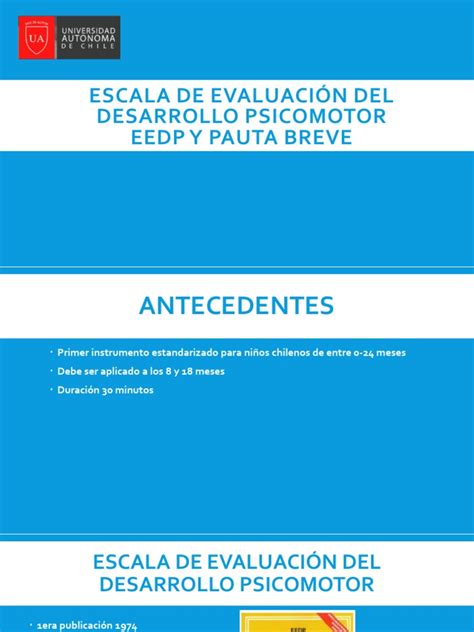 Escala De Evaluación Del Desarrollo Psicomotor Eedp Pdf Sicología