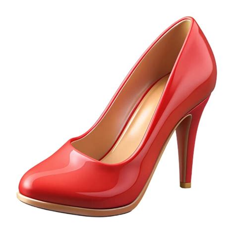 Glossy Red High Heels With A Stiletto Design Isolated On A White