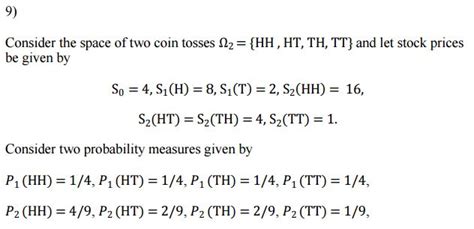 Solved 9 Hh Ht Th Tt And Let Stock Prices Consider