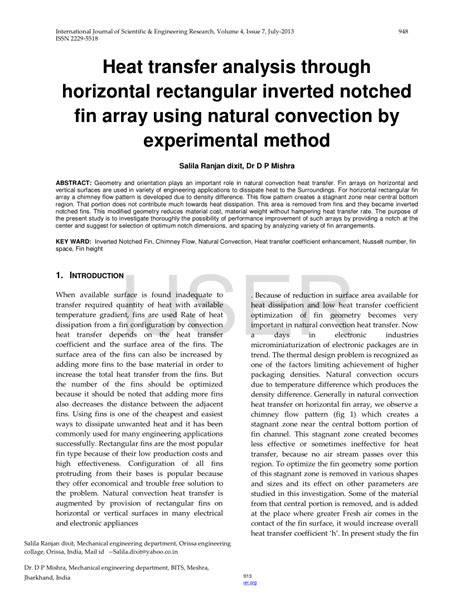 Pdf Heat Transfer Analysis Through Horizontal Rectangular Inverted