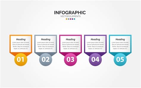 Free Vector Vertical Infographic Design Template Creative Concept With 5 Steps Can Be Used For