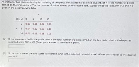 Solved An Instructor Has Given A Short Quiz Consisting Of