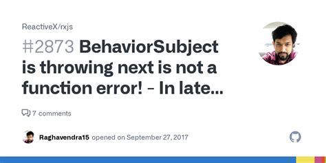 behaviorsubject is throwing next is not a function error in latest 5