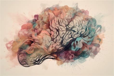 Abstract Human Brain Colorful Illustration Stock Illustration