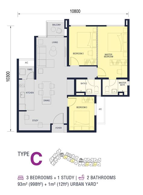 Residensi Zig Type C Floor Plan New Property Launch Kuala Lumpur Selangor