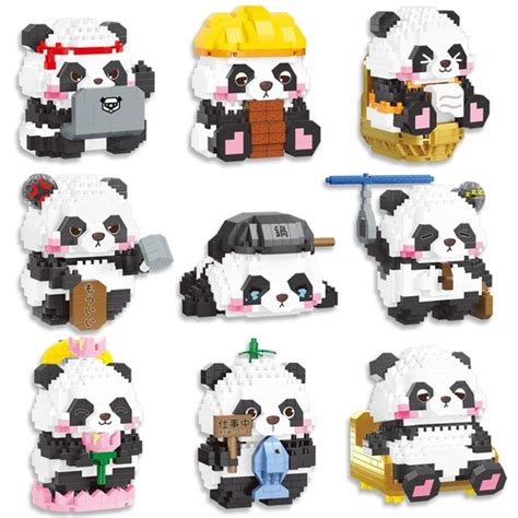 Balody Block Panda 9 Piece Set Mini Block Giant Panda Buildi Ships