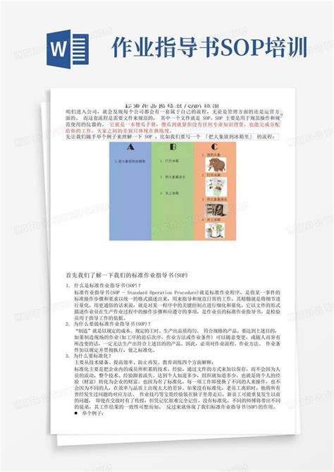 作业指导书sop培训Word模板下载 编号qwwvxgzw 熊猫办公