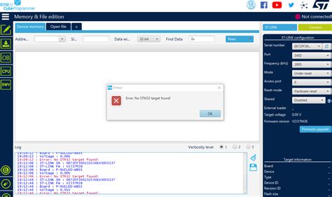 Error During Flashing In Stm32wb55rg Stmicroelectronics Community