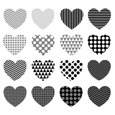 Black And White Heart Pattern Vector Art Icons And Graphics For Free