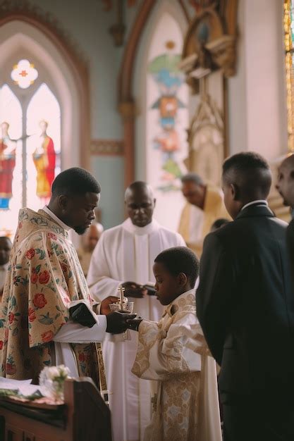 Jovem Na Igreja Experimentando Sua Primeira Cerimônia De Comunhão