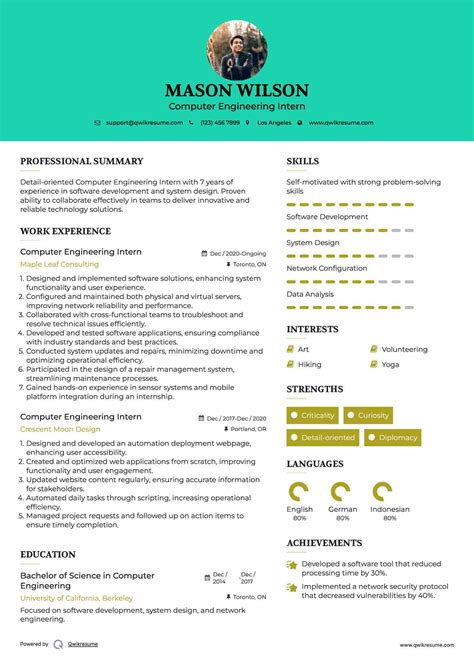 10 Computer Engineering Intern Resume Samples And Templates For 2025 10 Computer Engineering Intern Resume Samples And Templates For 2025