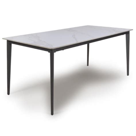 Modico Ceramic Dining Table 1 6m In White Marble Effect